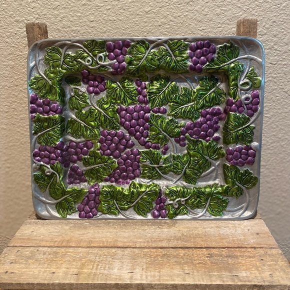 Stein Mart | Accents | Grape Themed Silver Plated Tray Purple Grapes ...